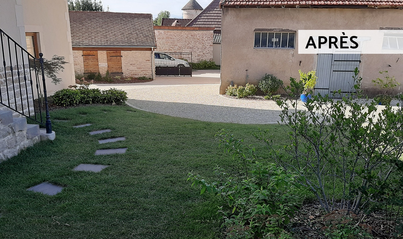 Aménagement de cour AVANT / APRÈS - Lantana Paysage